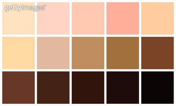 Human skin tones color palette set. Skin color from the lightest to ...