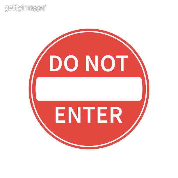 No entry road sign icon shape. Traffic Prohibition logo symbol. Vector ...