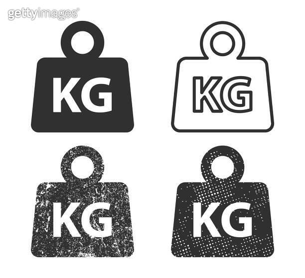 weight kg trendy flat style icon shape symbol. Mass mark symbol sign ...
