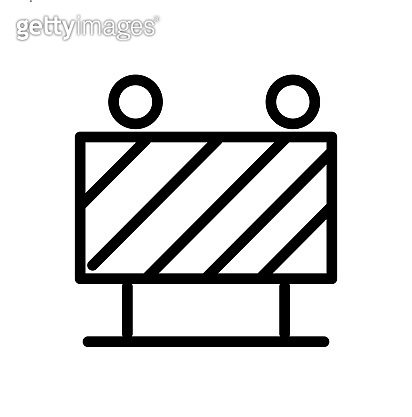 Striped electric rectangle panel for construction warning sign. Alert ...