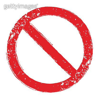 No sign grunge Red prohibition sign icon. Vector illustration image ...