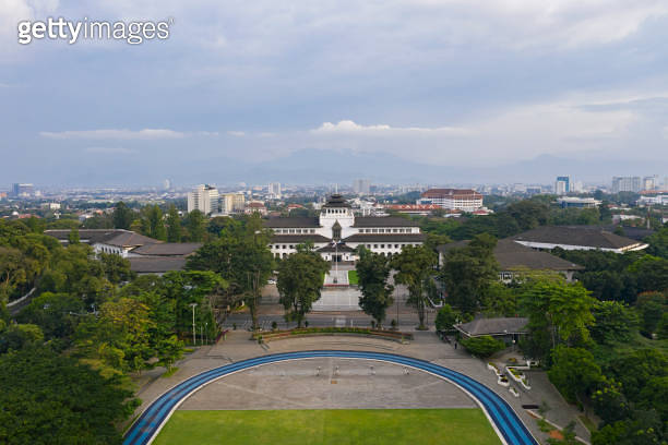 Bandung, Indonesia (04/2020) : Aerial View of Gedung Sate, icon and ...