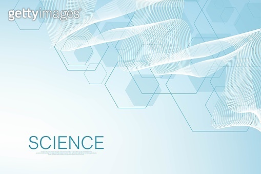 Hexagons abstract background with geometric shapes. Science, technology ...