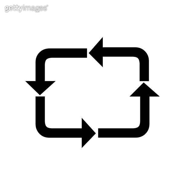 Black loop process symbol for banner, general design print and websites ...
