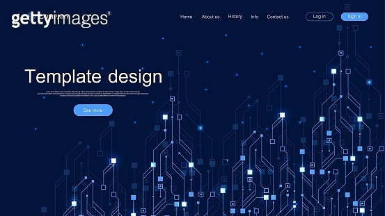 Landing page tech background with abstract circuit board textures ...