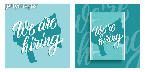 We are hiring handwritten inscriptions set. We're hiring lettering with ...