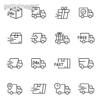 Express delivery service linear vector icons set 이미지 (1199938202) - 게티이미지뱅크
