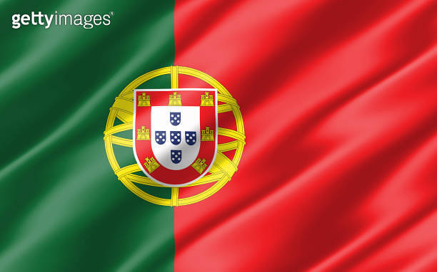 Silk wavy flag of Portugal graphic. Wavy Portugese flag illustration ...