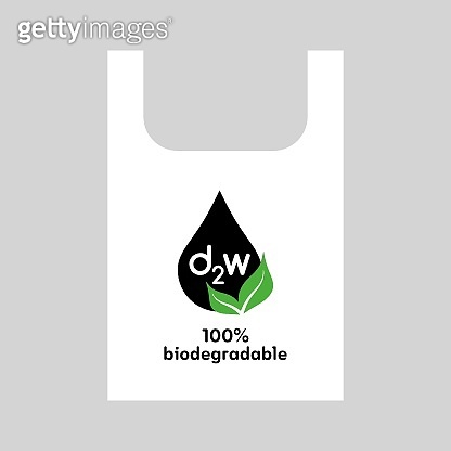 Biodegradable plastic packet. Vector illustration of natural package ...