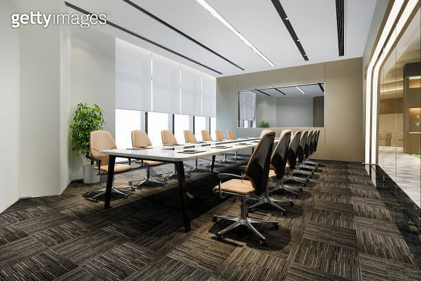 3d rendering business meeting room on high rise office building near ...