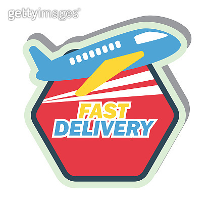 delivery concept (free, fast, food delivery) sticker. vector ...