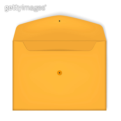 Open paper envelope file folder with button and string closure ...