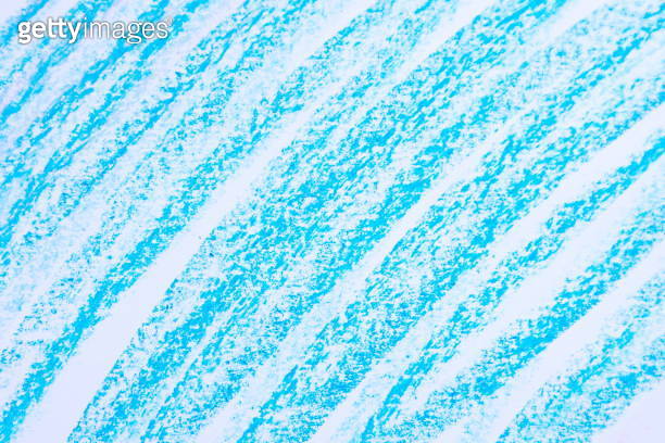 Blue oil pastel abstract doodle drawing on paper, on white background ...
