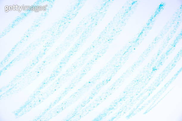 Blue oil pastel abstract doodle drawing on paper, on white background ...