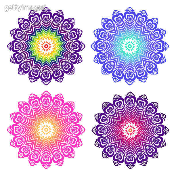 Mandala with a peacock feather. Multi-colored decorative zoomorphic ...