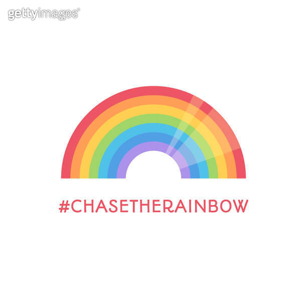 Chase the rainbow motivation hashtag. Social media Covid-19 ...