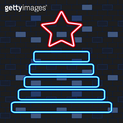 Vip neon icons concept. Glowing neon icon of VIP Christmas tree ...