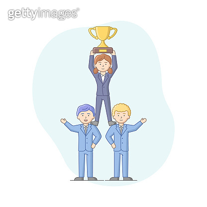 Concept Of Teamwork. People Work Together And Going Towards a Common ...