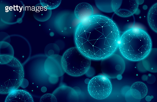 3D nanotechnology fullerene texture cyberspace. Nano fiber chemical ...