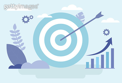 Vector Illustration In Flat Style With Cartoon Items On Blue Background ...