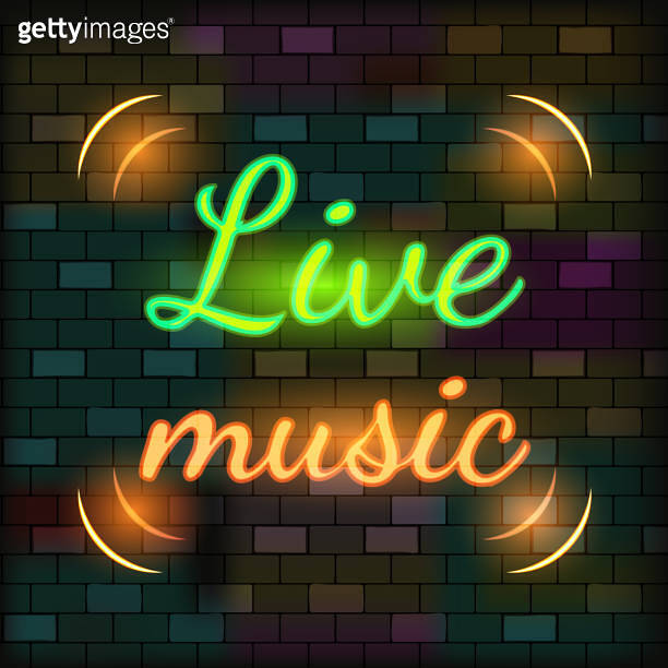 Vip Neon Icon. Cute Vip Neon Live Music Inscription On The Dark Brick ...