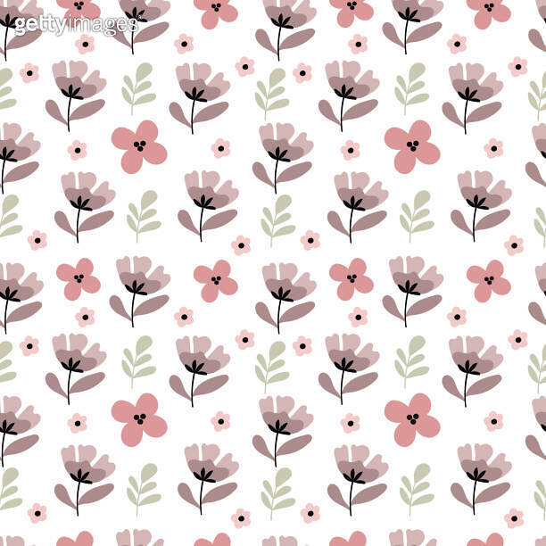 Seamless flower pattern in pastel colors. Spring mood. Calm colors ...