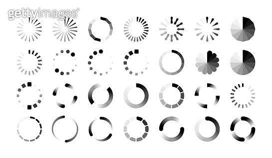 Loader icons. Progress bar, buffering and data transfer process sign ...