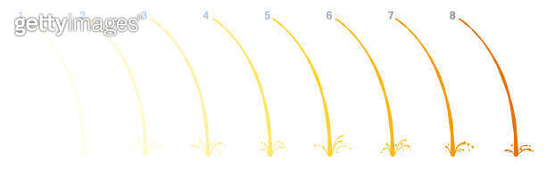 Urine stream samples. Yellow gradation chart from clear to amber ...