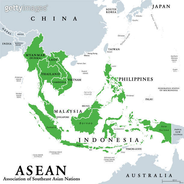 ASEAN, Association of Southeast Asian Nations, member states, map 이미지 ...