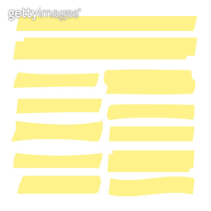 Yellow highlight marker lines. Highlighter strokes and drawing design ...
