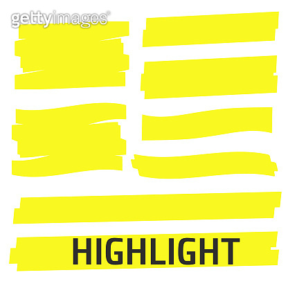 Highlight Yellow Marker vector set. Highlight Yellow Marker isolated ...