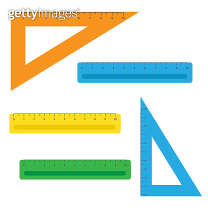 School instruments, rulers vector set. Instrument ruler for measure and ...