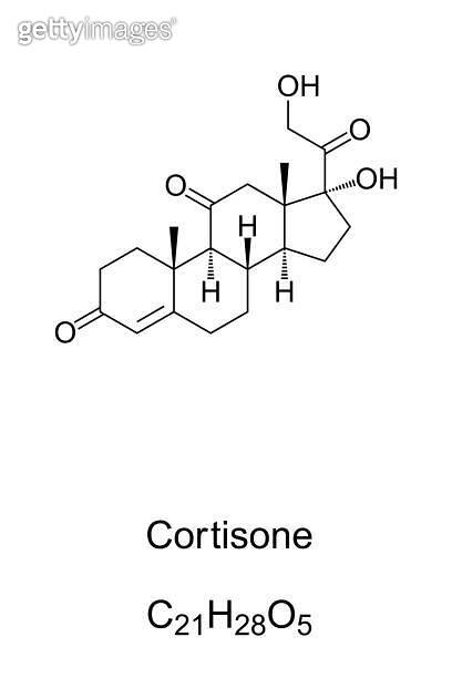 Cortisone, steroid hormone and synthetic corticosteroid, chemical ...