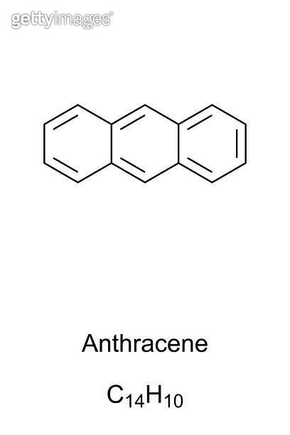 Anthracene skeletal formula and molecular structure 이미지 (1221353649 ...