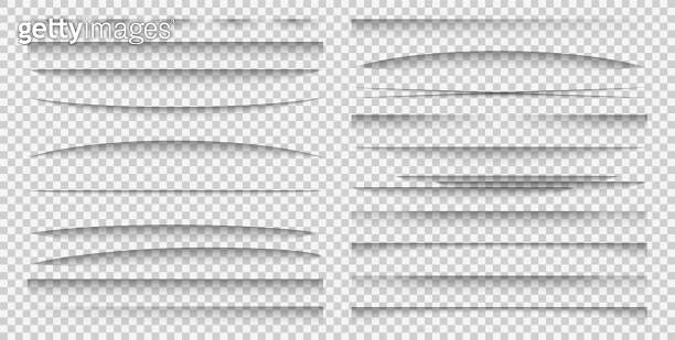 Shadow overlay effect. Realistic different forms paper divider set ...