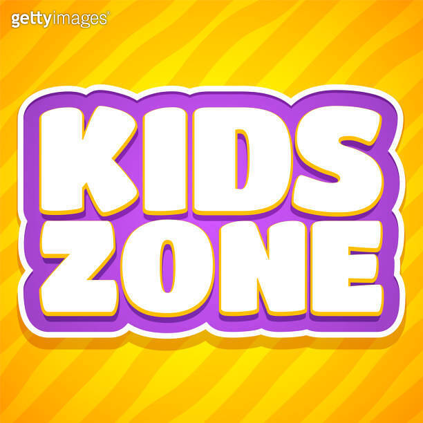 Children playroom decoration. Logo of playing game areas with text Kid ...