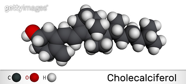 Cholecalciferol, colecalciferol, vitamin D, C27H44O molecule. Molecular ...