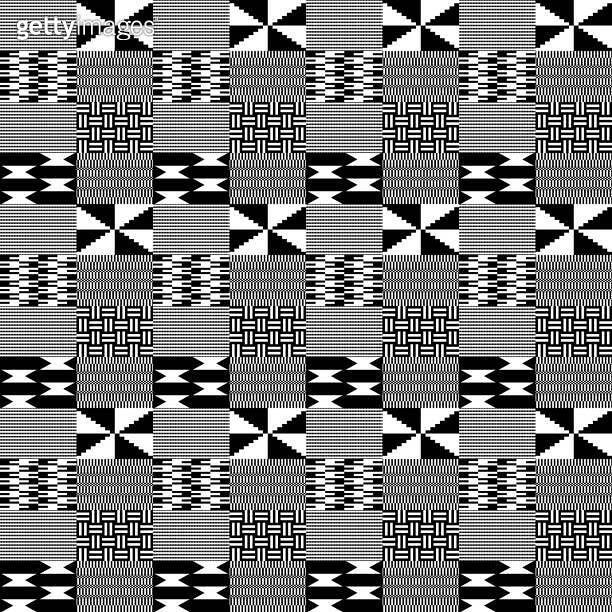 Black and White Kente Cloth Seamless Pattern 이미지 (1251422968) - 게티이미지뱅크