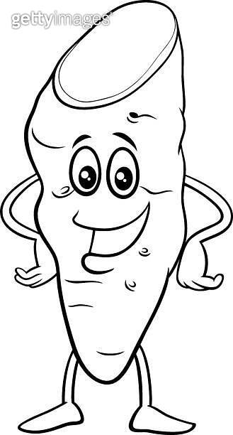 cartoon yam vegetable character coloring book page 이미지 (1286138330 ...