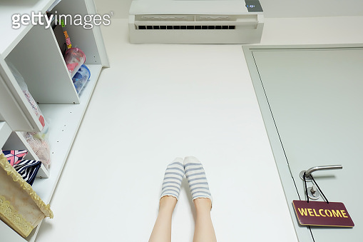Sock on Beautiful People is Feet. Cropped Portrait of Beautiful Young ...