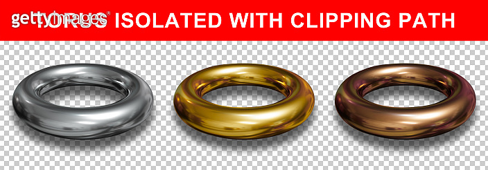 3d rendering design. New torus logo on white background with clipping ...