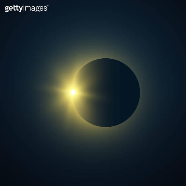 Solar eclipse. Total eclipse of the sun with corona. Full solar eclipse ...