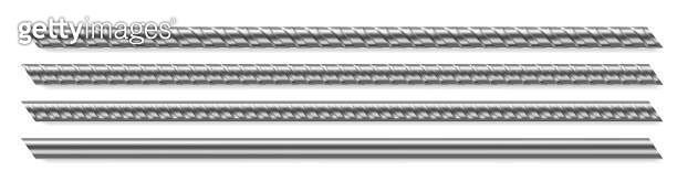Vector metal rods, steel reinforced rebar (1219487225) - 게티이미지뱅크