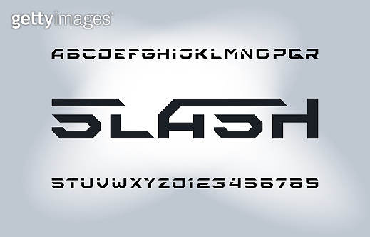 Slash alphabet font. Geometric letters and numbers. 이미지 (1272198760 ...