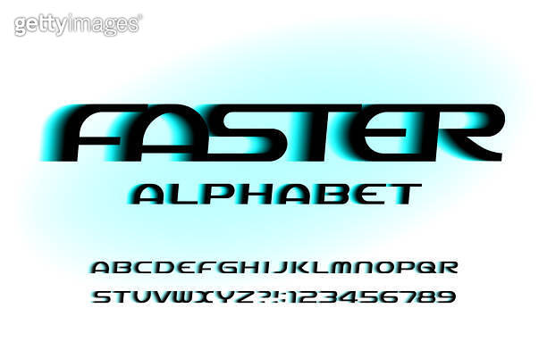 Faster alphabet font. Speed effect letters and numbers. 이미지 (1256977691 ...