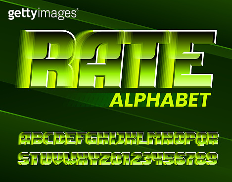 Rate alphabet font. High speed effect dynamic letters and numbers ...