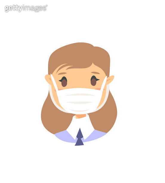 Set of male and female characters. Cartoon style masked people icons ...