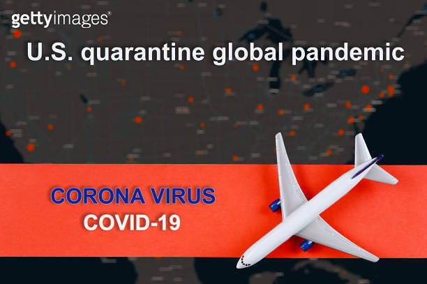 USA Quarantine, US map COVID-19 epidemic infection global pandemic ...