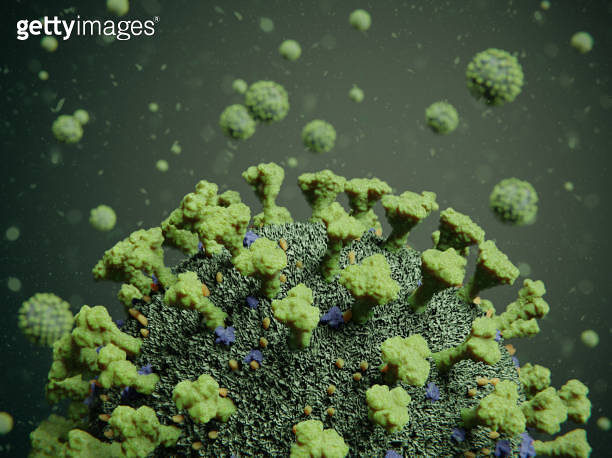 Contagious Rise of COVID-19 Corona Influenza Virus Molecules Floating ...