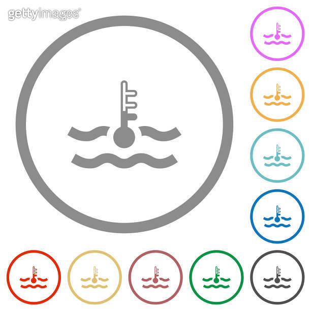 Normal temperature engine coolant flat icons with outlines 이미지 (1263833771) - 게티이미지뱅크